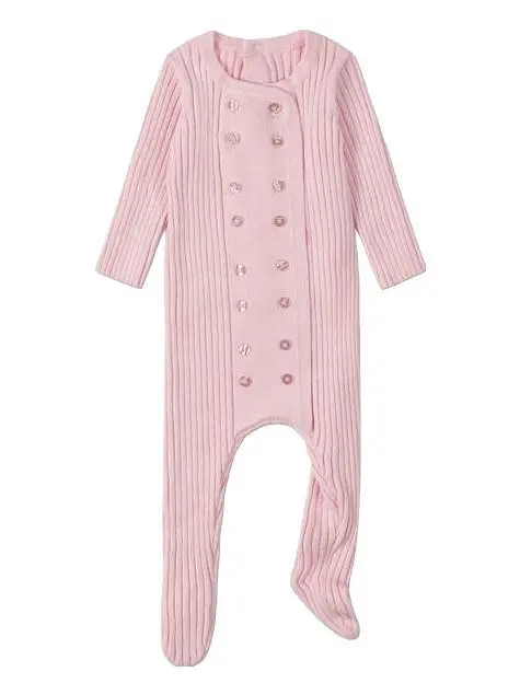 MINIMOI Sweater Rib Footie - Pink