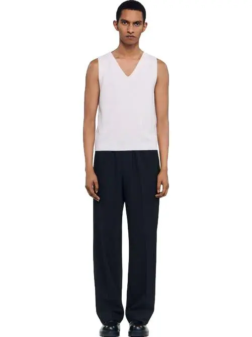 Sandro Wool Vest Top - Off White