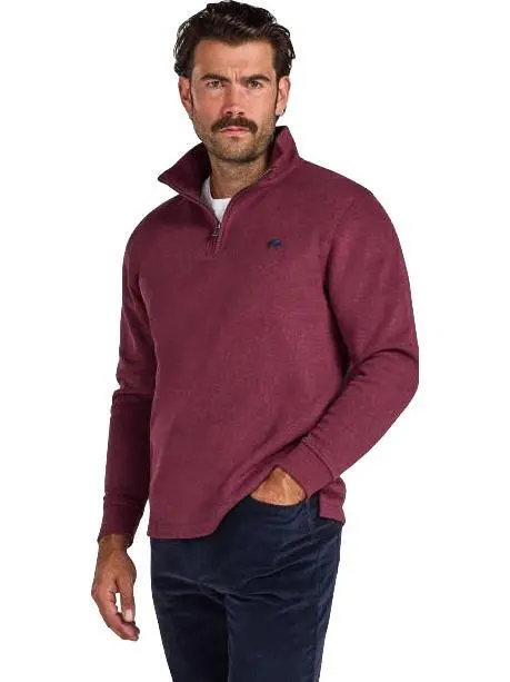 RAGING BULL French Rib Quarter Zip Sweatshirt - Burgundy