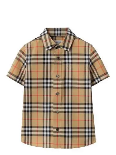 Burberry Check Cotton Oxford Shirt - Sand Beige