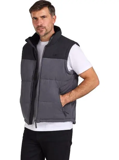 RAGING BULL Two Tone Zip Neck Gilet - Black