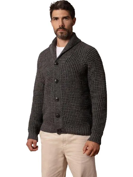 CELTIC & CO. British Waffle Stitch Cardigan - Derby Grey