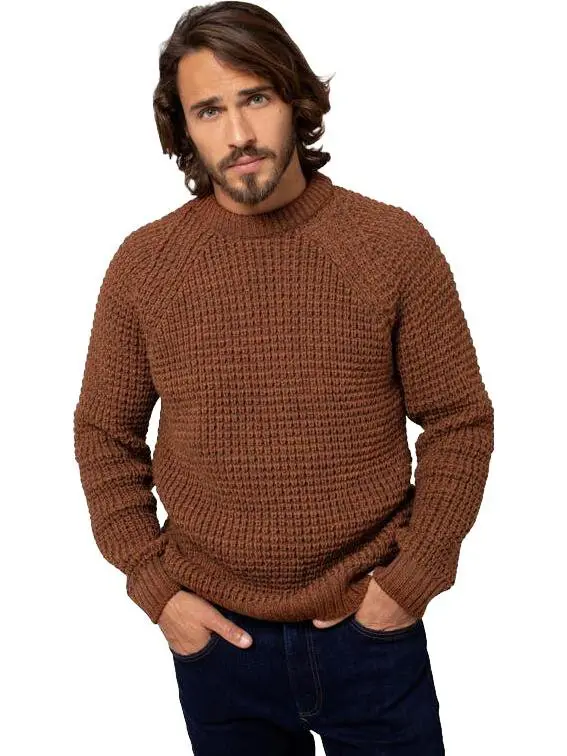 CELTIC & CO. British Waffle Stitch Crew - Burnt Sienna