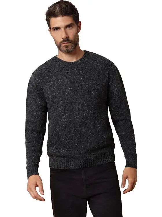 CELTIC & CO. Crew Neck Donegal Wool Sweater - Slate