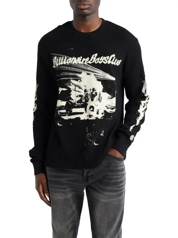 BILLIONAIRE BOYS CLUB I Need Space Long Sleeve Cotton Knit Shirt - Black