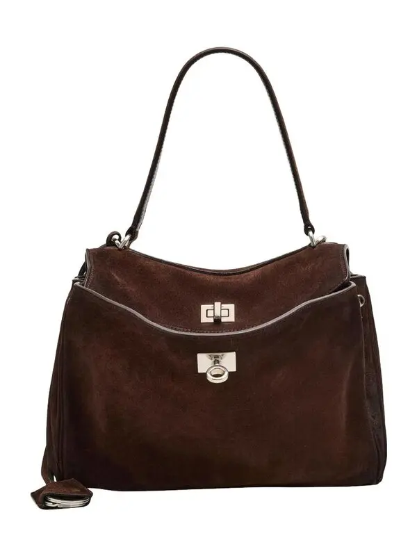 Balenciaga Small Suede Top-handle Bag - Brown