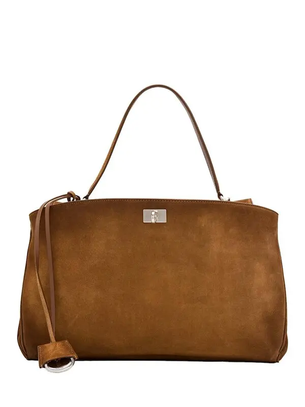 Balenciaga Rodeo Suede Top-handle Bag - Camel