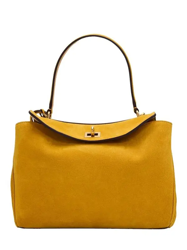 Balenciaga Rodeo Suede Top-handle Bag - Curry