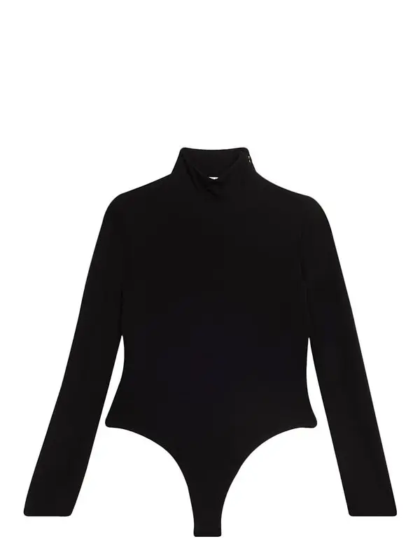 Alaïa Fluid Jersey Heart Bodysuit - Noir