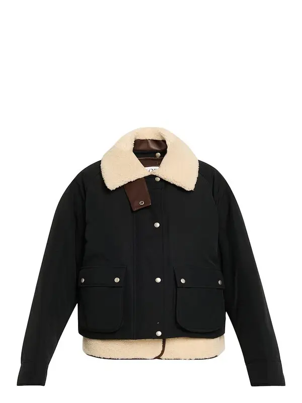 Loewe Puffer Jacket With Removable Shearling Vest - Black