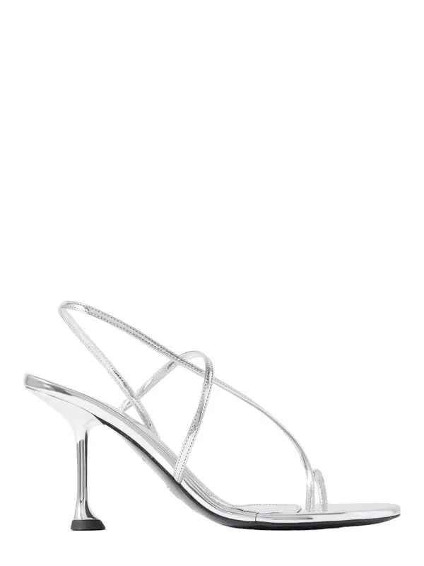 Proenza Schouler Tee Mirrored-leather Slingback Sandals - Silver