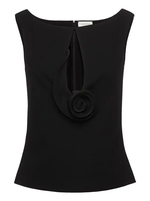 Magda Butrym Top With Flower Detail - Black