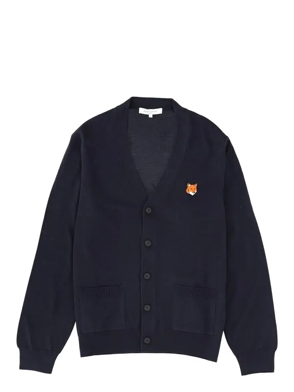 Maison Kitsuné Fox Head Cardigan - Blue