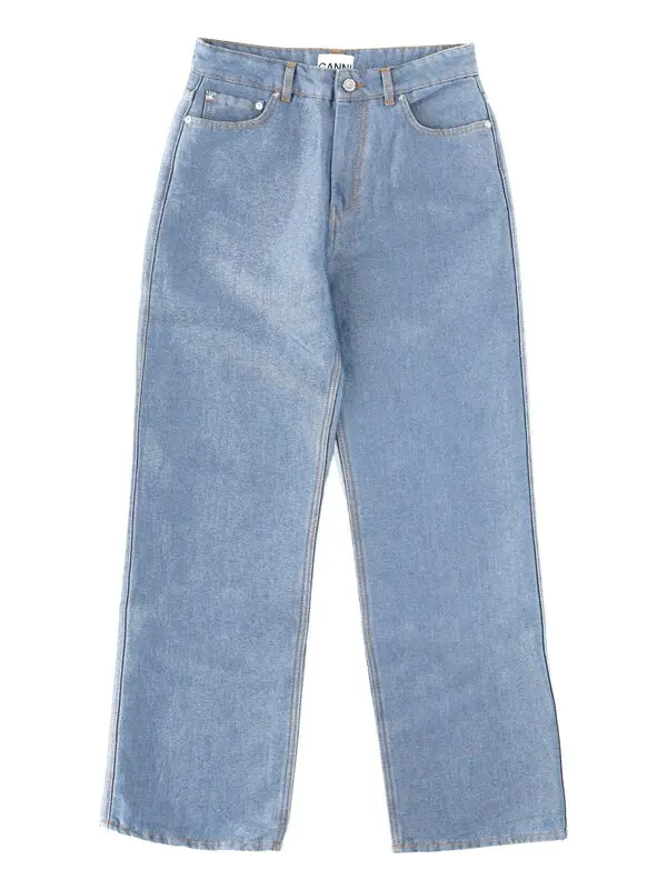GANNI Cotton Denim Jeans - Blue