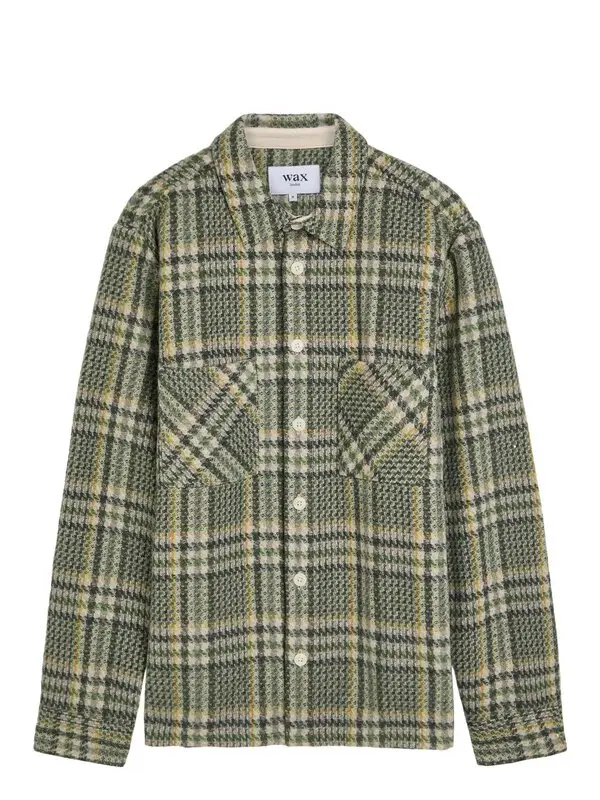 WAX LONDON Whiting Checked Wool-blend Overshirt - Green