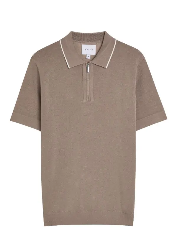 RAITH Henry Knit Polo Shirt - Taupe