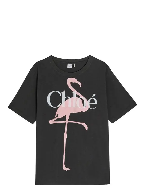 Chloé Printed Cotton T-shirt - Black