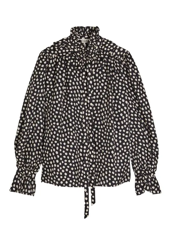Chloé Polka Dot Silk Blouse - Black