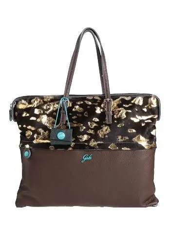 GABS Handbag In Calfskin With Leopard Print - Brown