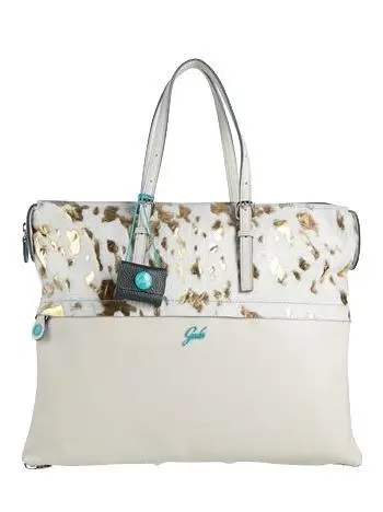 GABS Handbag In Calfskin With Leopard Print - Off White