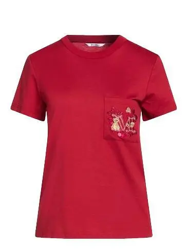 Max Mara Cotton Jersey T-shirt With Embellishments - Red