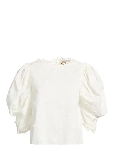 Farm Rio Woven Cotton Top - White