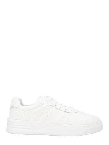 Hogan Low-top Sneakers With Glitter Appliqués - White