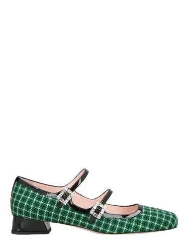ROGER VIVIER Emerald Textile Ballet Flats - Green