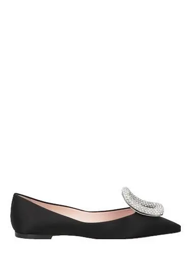 ROGER VIVIER Textile Fiber Ballerinas - Black