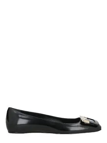ROGER VIVIER Leather Ballet Flats - Black