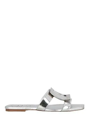 ROGER VIVIER Leather Slide Sandals - Silver