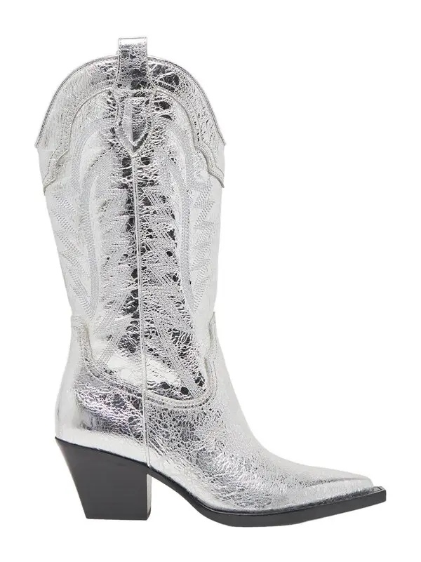 DOLCEVITA Ryland Mid-calf Boots - Silver Distressed Leather