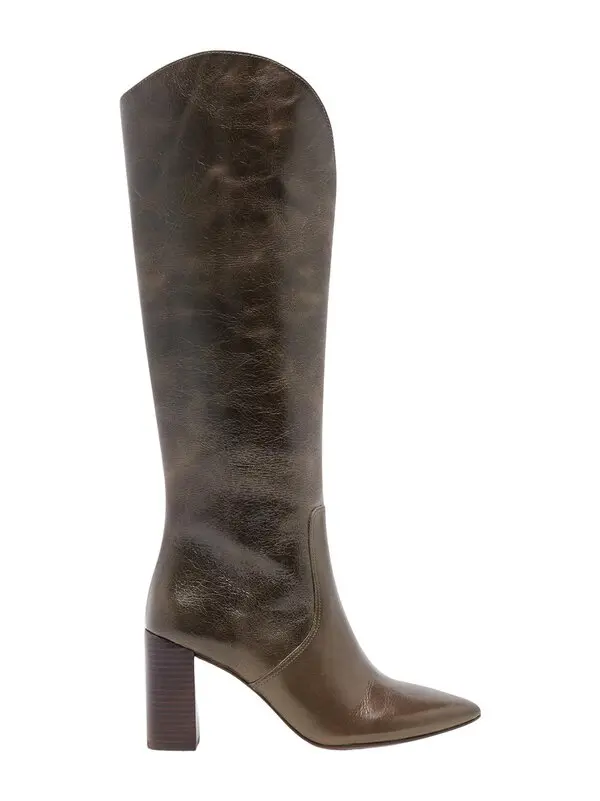 DOLCEVITA Nedi Knee High Boots - Dark Olive Leather