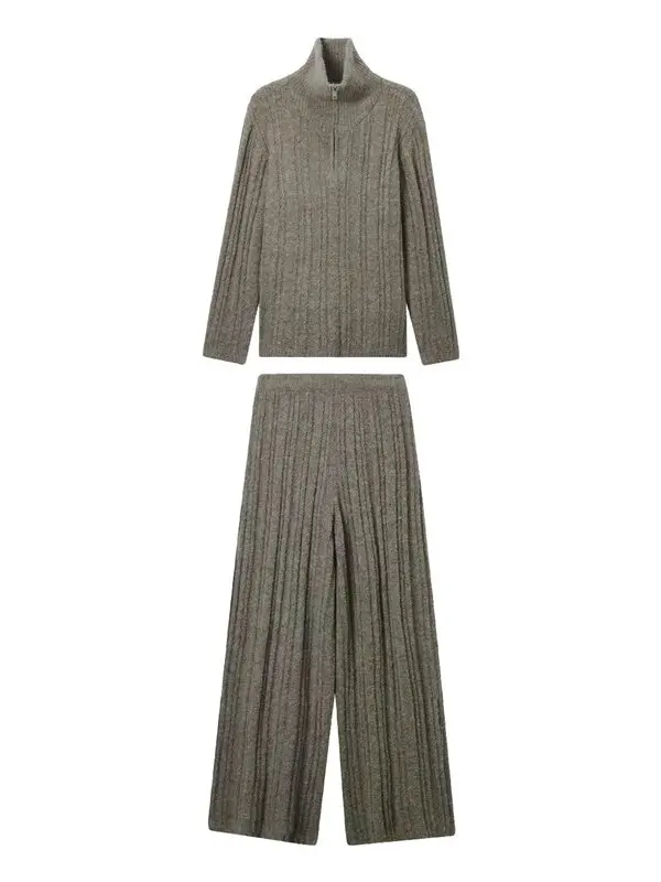 B+AB Ribbed Knit Trousers - Grey