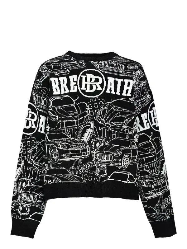 BREATH Car Pattern Sweater - Black