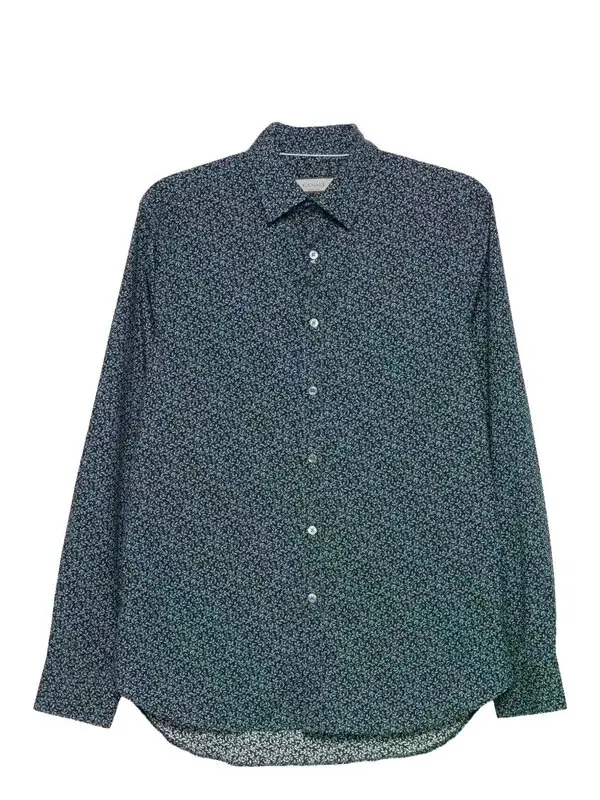 Canali Floral-print Shirt - Blue