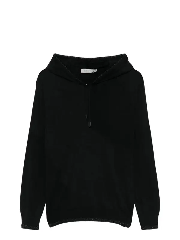 Canali Sequin-embellished Hoodie - Black