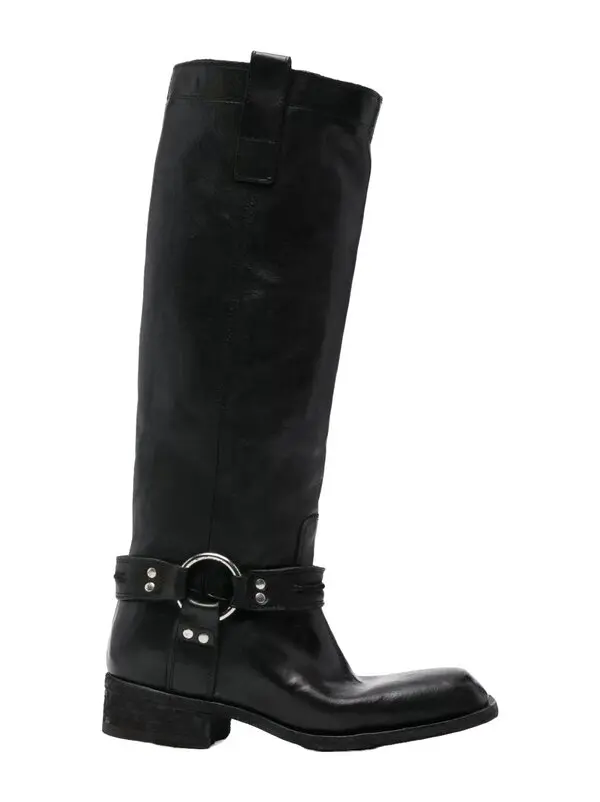 FAUZIAN JEUNESSE 35mm O-ring Biker Boots - Black