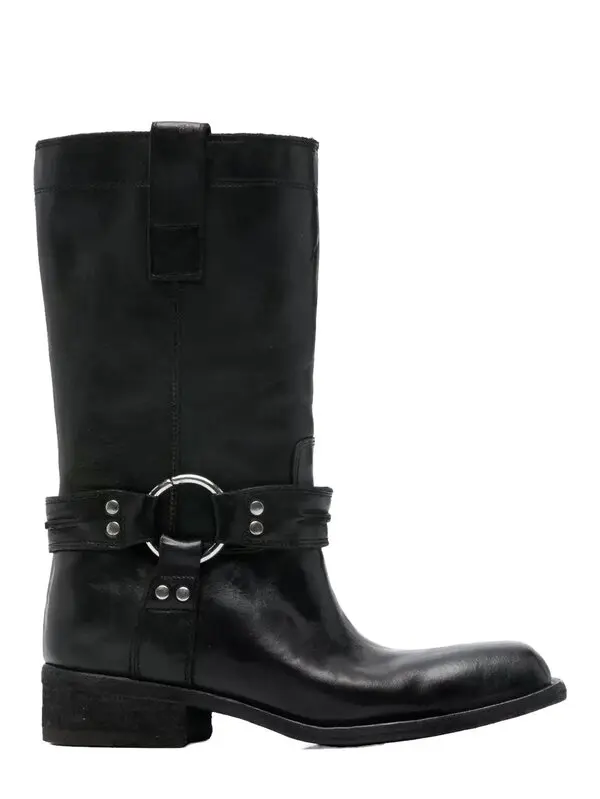 FAUZIAN JEUNESSE 40mm Studded Biker Boots - Black