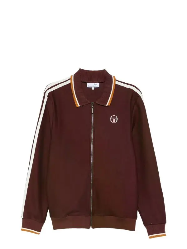 SERGIO TACCHINI Stripe Zip Sweatshirt - Brown