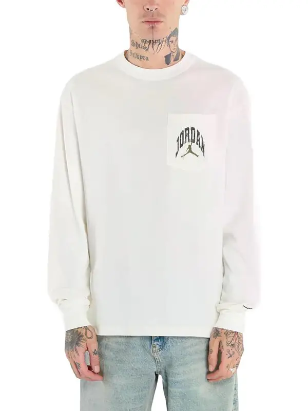 JORDAN Brooklyn Long-sleeve Crew-neck T-shirt - Neutrals