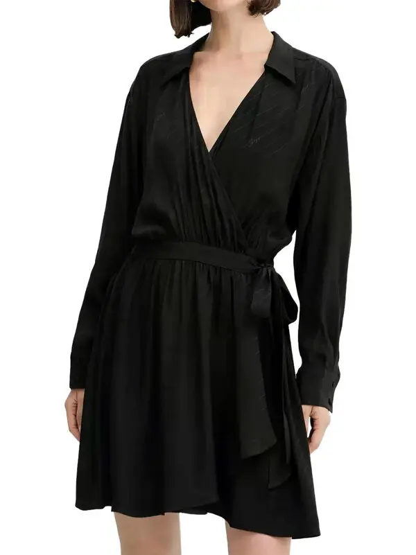 BOSS Tie-waist Mini Shirt Dress - Black