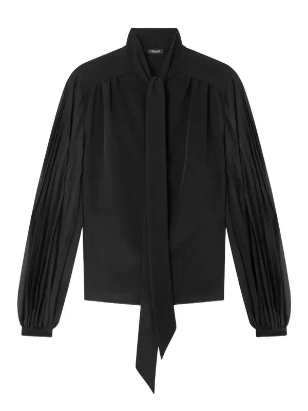Versace Pleated Blouse - Black
