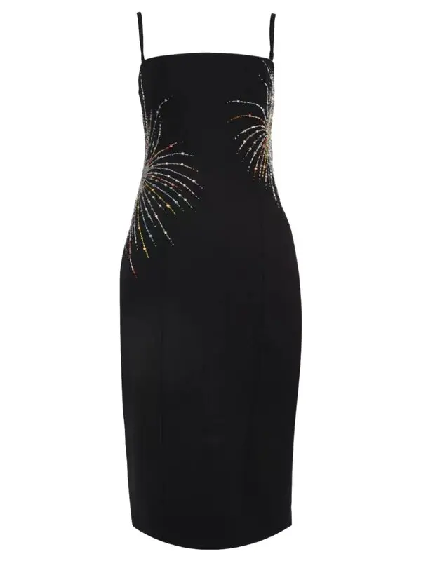 Staud Britney Embellished-detail Midi Dress - Black