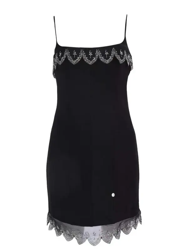 Staud Colette Beaded-trim Mini Dress - Black