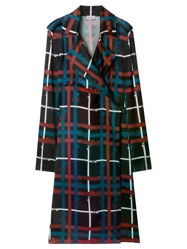 Burberry Checked Belted Midi Dress - Black
