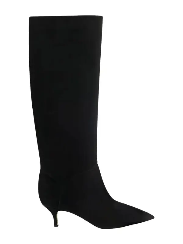 Casadei Pointed Flat Knee-high Boots - Black