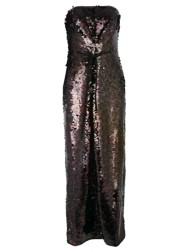 Staud Sequin-embellished Midi Dress - Black