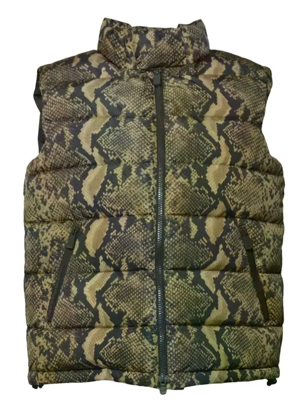 Aspesi Zip-up Snake-print Gilet - Neutrals