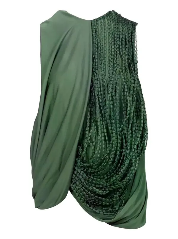Loewe Draped Beaded Blouse - Green